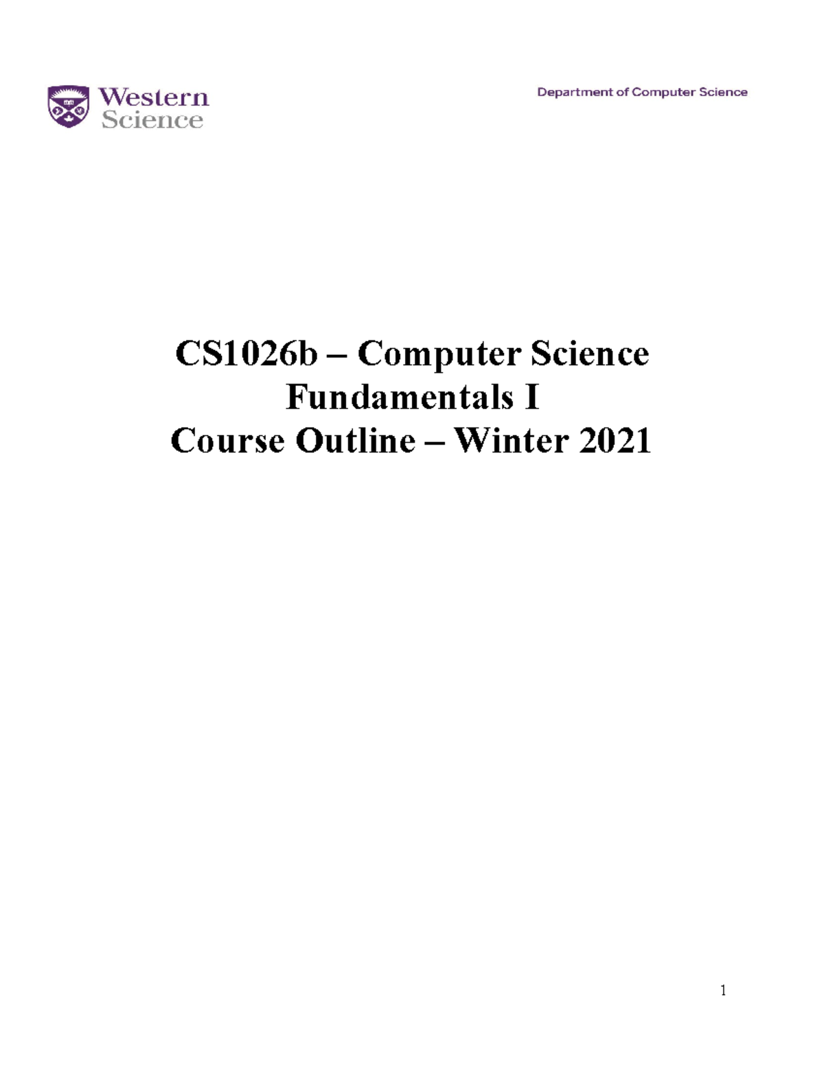2021-CS1026-B - COMP SCI - CS1026b – Computer Science Fundamentals I ...