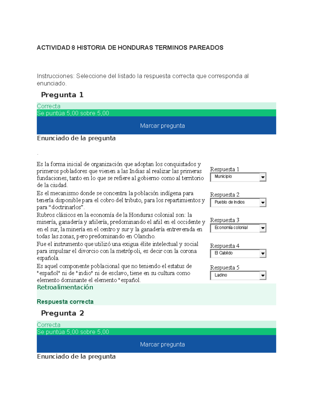 Actividad 8 Historia DE Honduras Terminos Pareados - ACTIVIDAD 8 HISTORIA DE HONDURAS TERMINOS ...