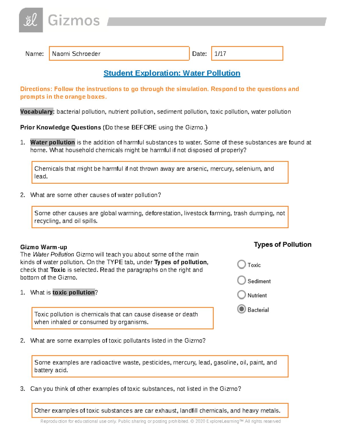 Naomi Schroeder - Water Pollution Gizmo WS - Google Docs - Gizmos Name ...