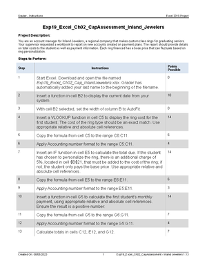 Exp19 Excel Ch06 Cap Assessment Delta Paint Instructions - Grader ...