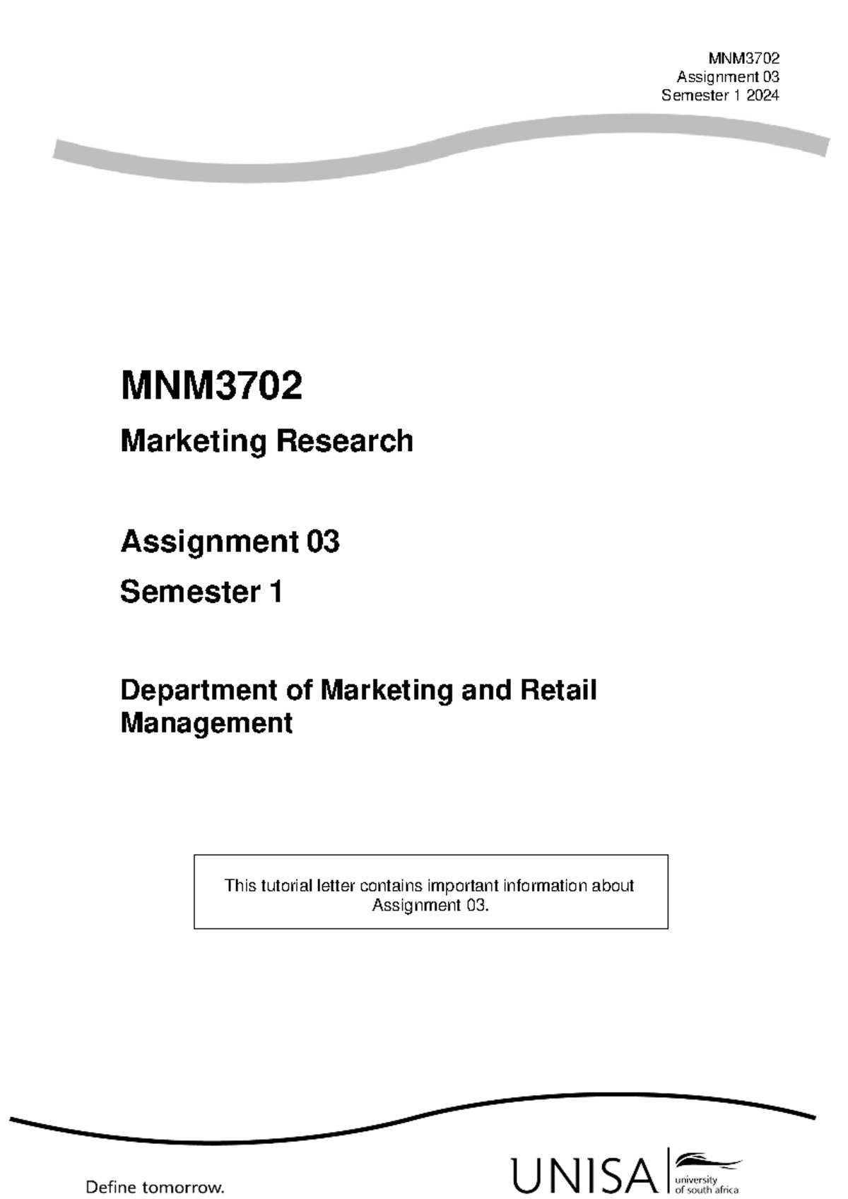 MNM3702 Assignment 03 2024 Sem 1 final - MNM Assignment 03 Semester 1 ...
