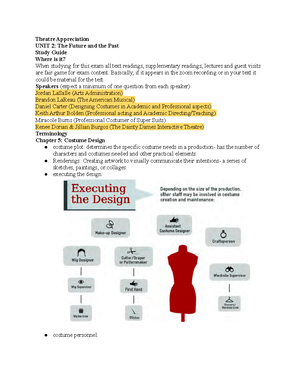 Theatre Appreciation Study Guide Unit 1 - Theatre Appreciation Unit 1 ...