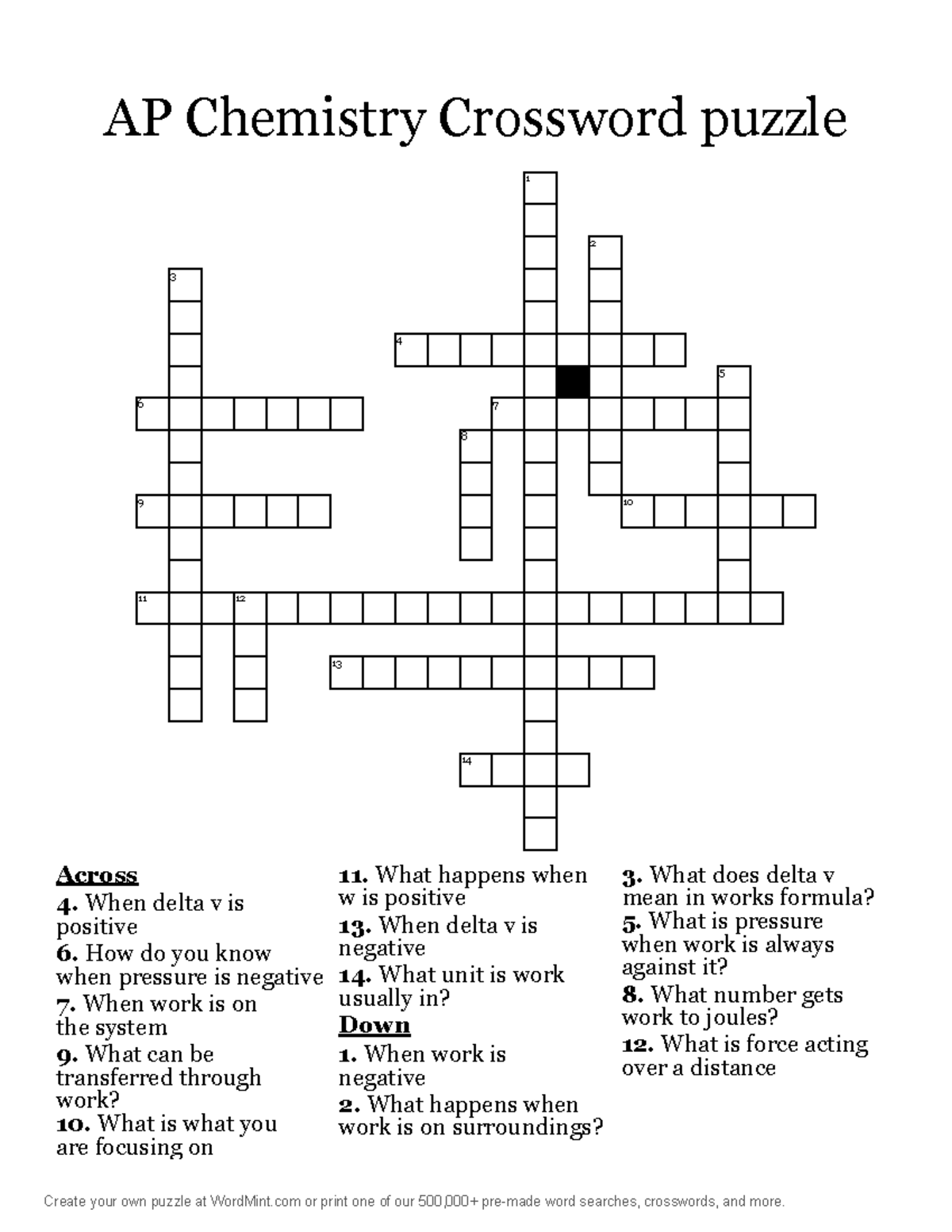 AP Chemistry Crossword puzzle 89e02 6162e294 - Create your own puzzle ...