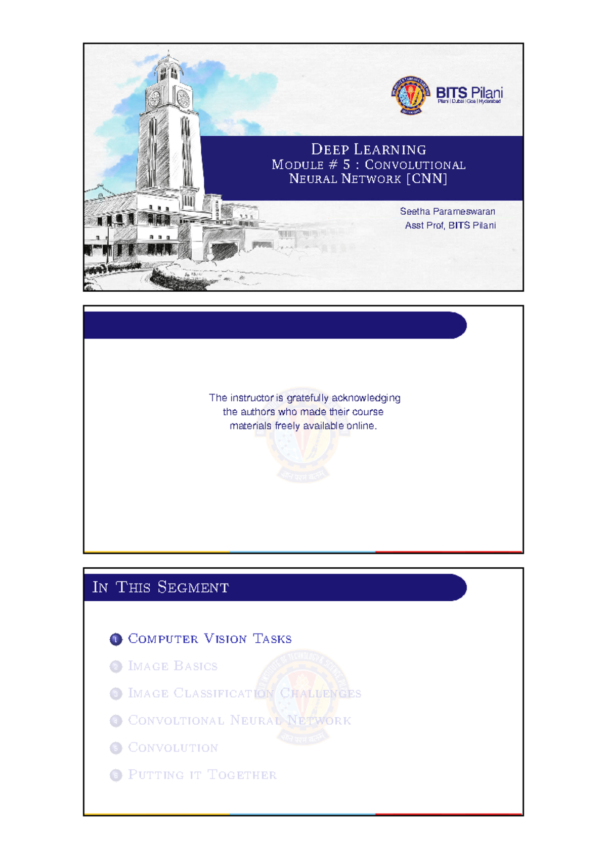 DL 5 M5 CNN merged - converted - DEEP LEARNING MODULE # 5 : CONVOLUTIONAL NEURAL NETWORK [CNN ...