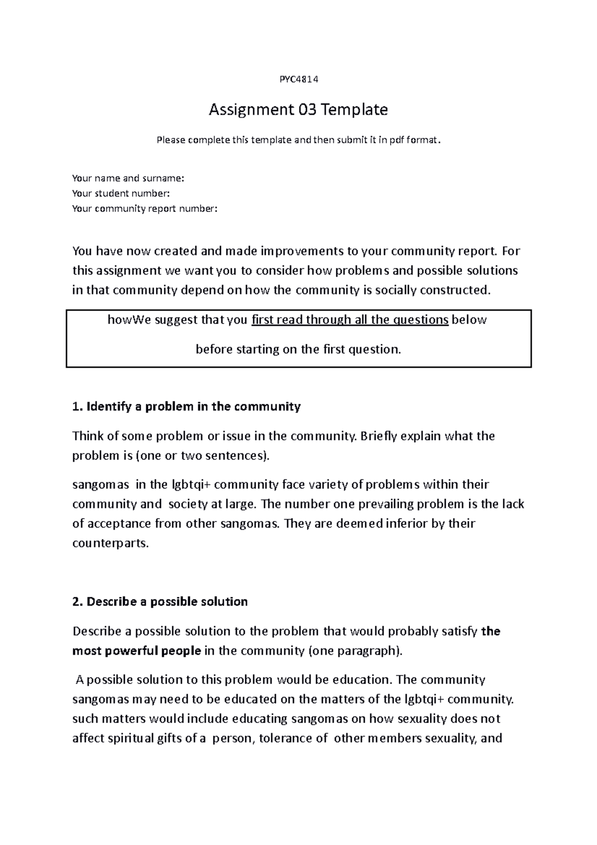 Assignment 03 template - PYC Assignment 03 Template Please complete this template and then ...
