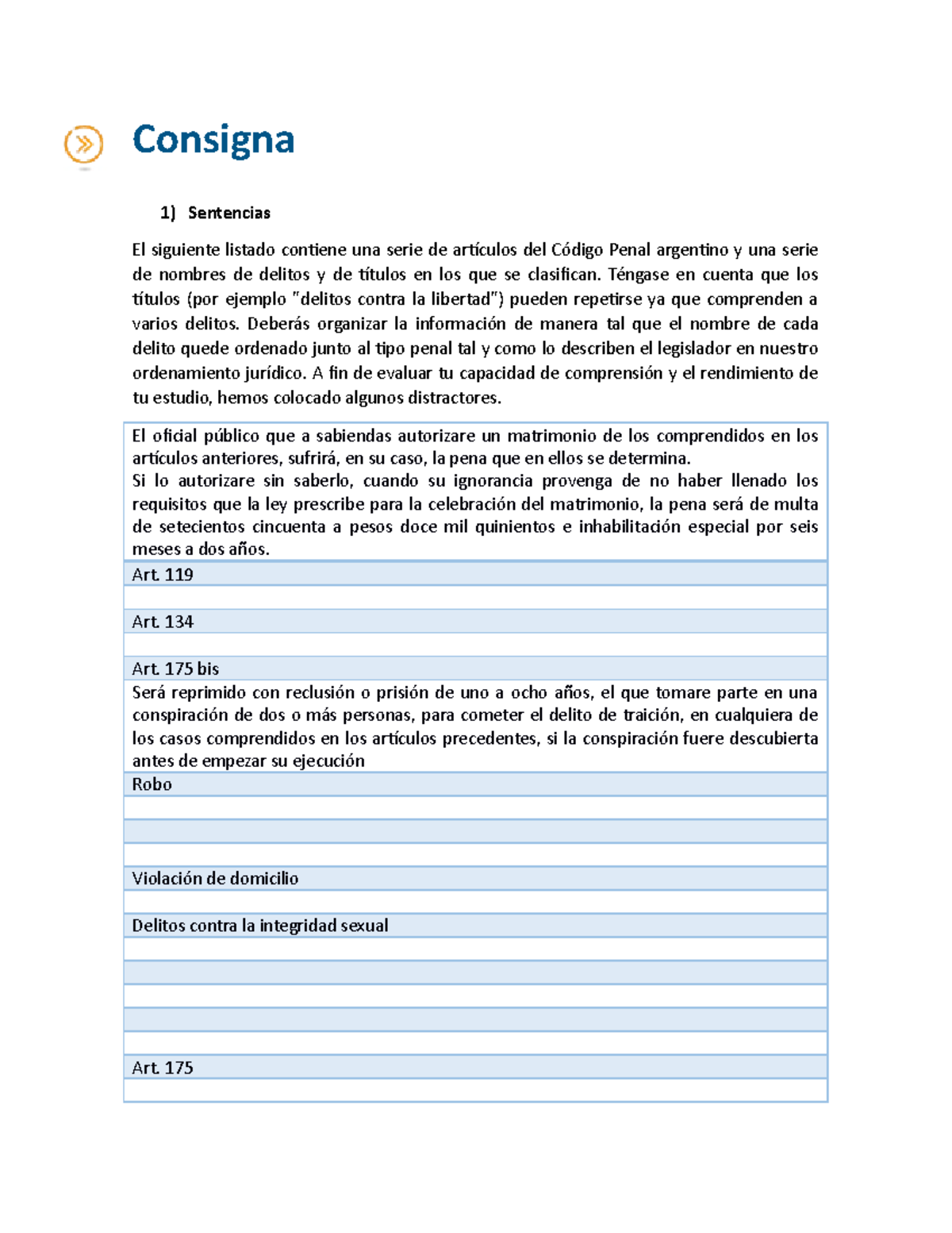API3 - Consigna - Trabajo Completo Penal II 3 - Consigna Sentencias El ...