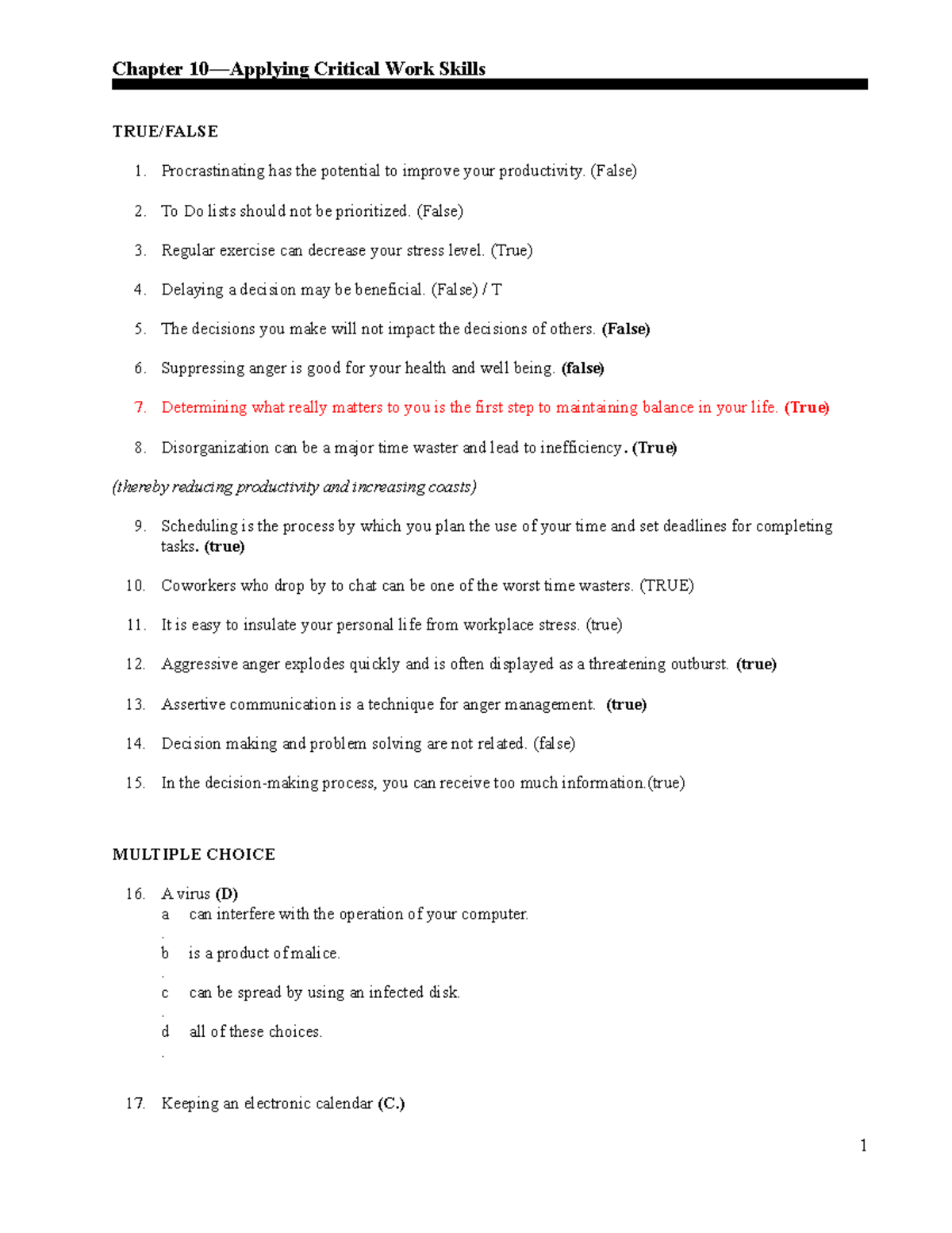 Chp 10 Applying Critical Work Skills (week10) - Chapter 10—Applying ...