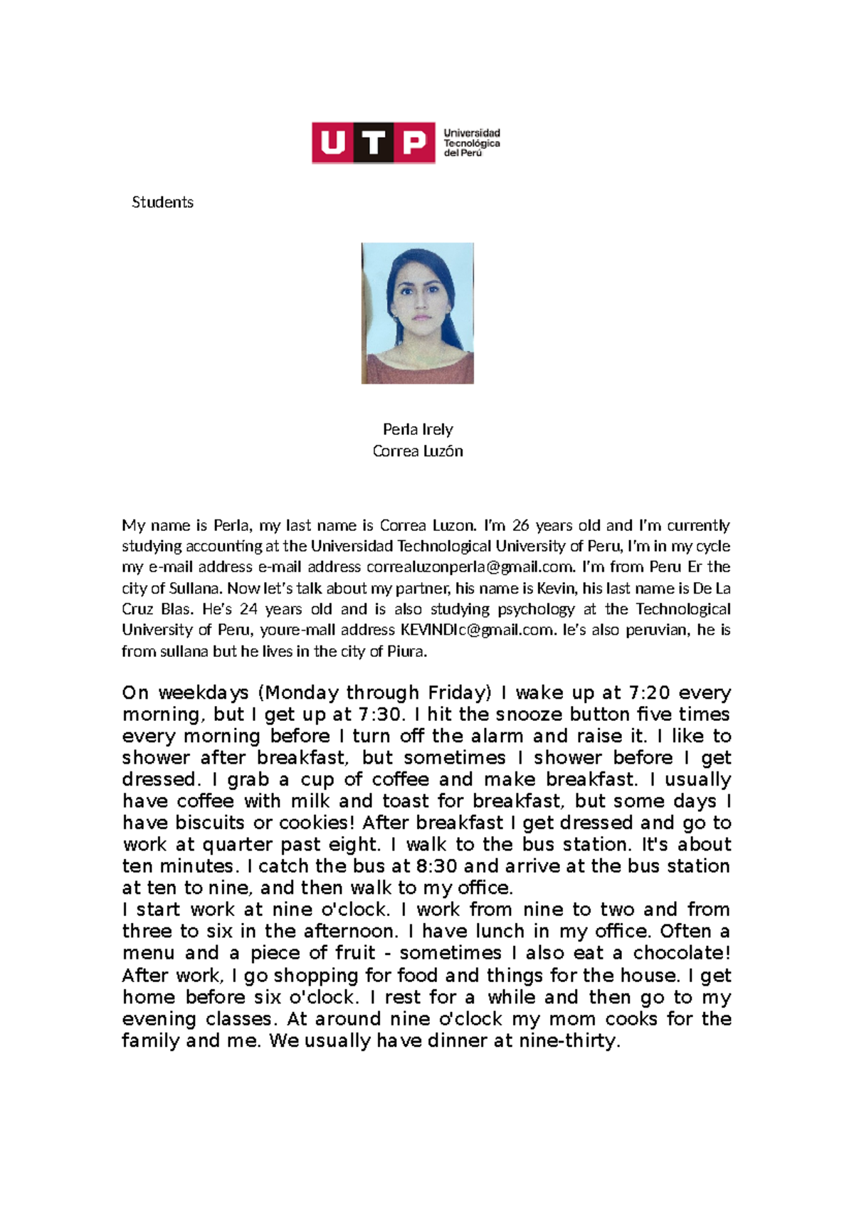 Week 17 - apuntes - My name is Perla, my last name is Correa Luzon. I'm ...