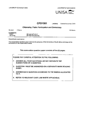 CPD1501- Summaries for 2021 - CPD1501 - Unisa - Studocu