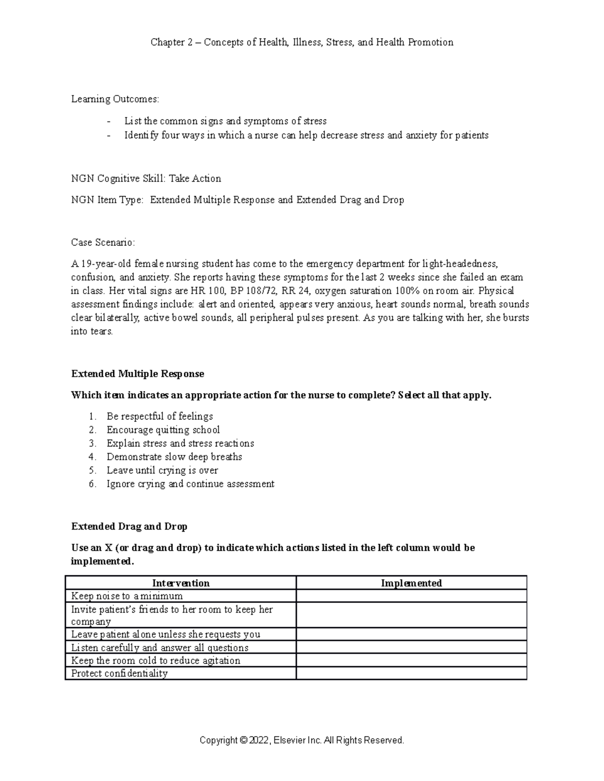 Chapter 002 - ch 2 - Chapter 2 – Concepts of Health, Illness, Stress ...