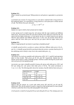 Answer Tutorial 6 - the tut solution for week7 - Problem 10. A trader buys a call option with a ...
