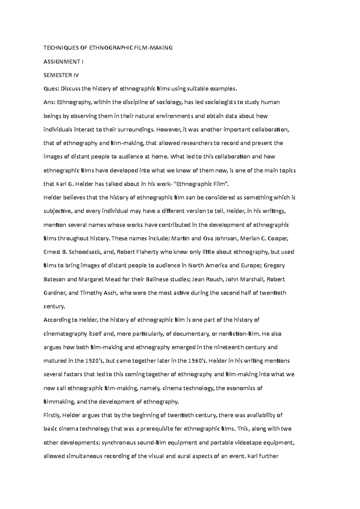 Tefm - it is the history of ethnographic film by karl heider ...