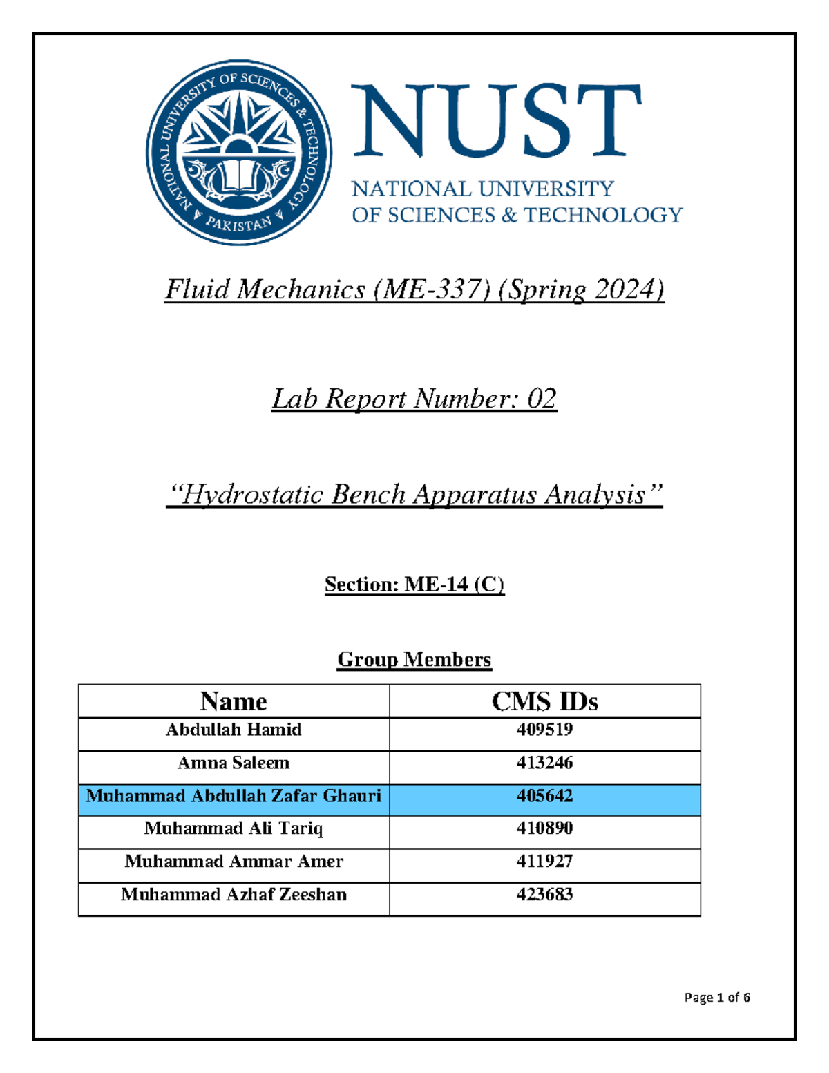 Measurement of Volume Flow Rate using Hydraulic Bench Apparatus - Fluid ...