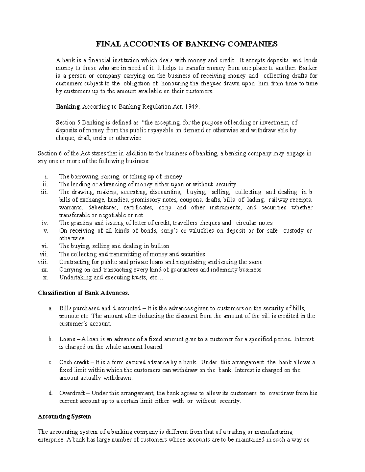 COM203 Final Accounts OF Banking Companies - FINAL ACCOUNTS OF BANKING ...