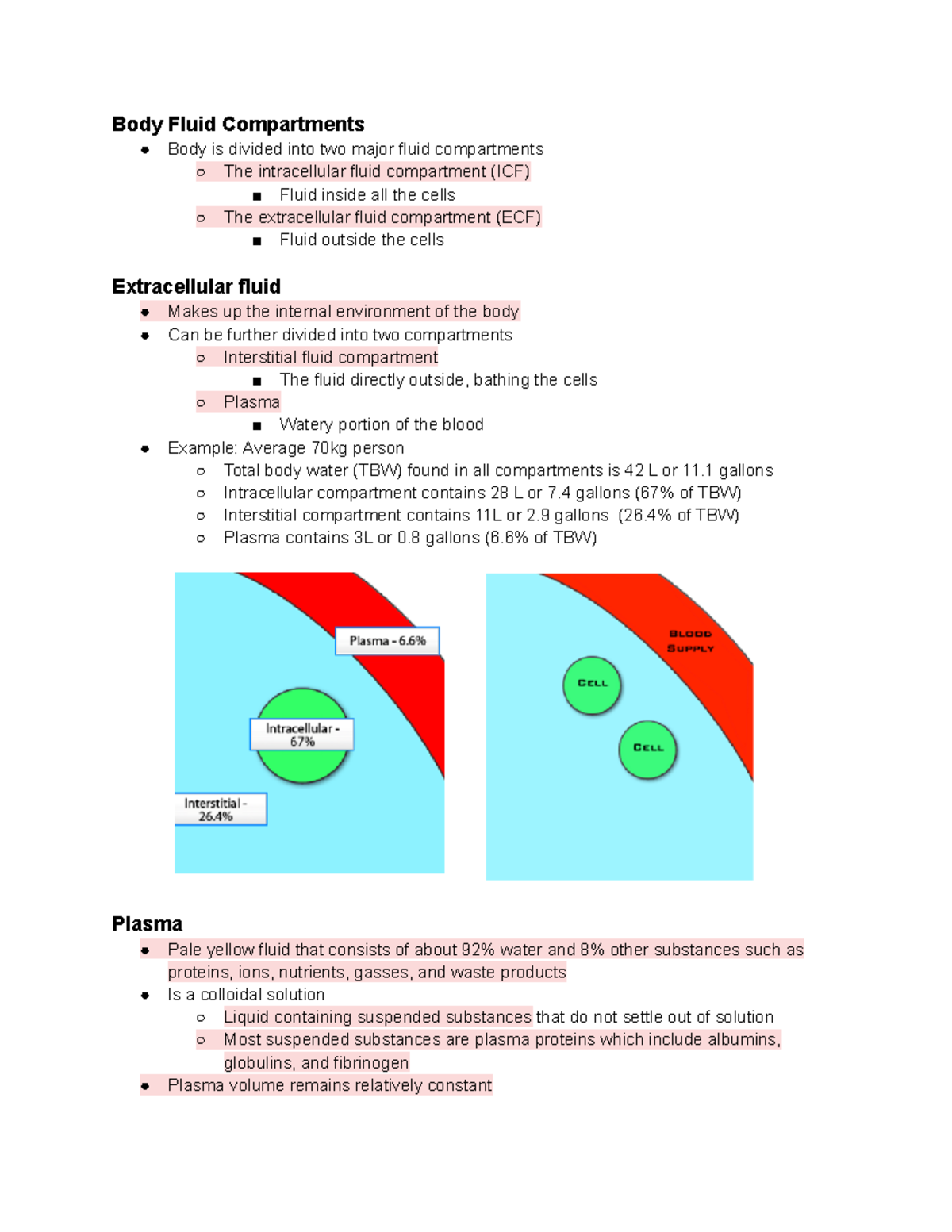 Copy of Module 2 Fluids - Lecture notes for 2022/2023 - Body Fluid ...