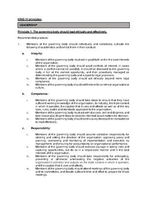 King-IV-Code-Summary-PDF1 - THE KING REPORT ON CORPORATE GOVERNANCE 1 ...