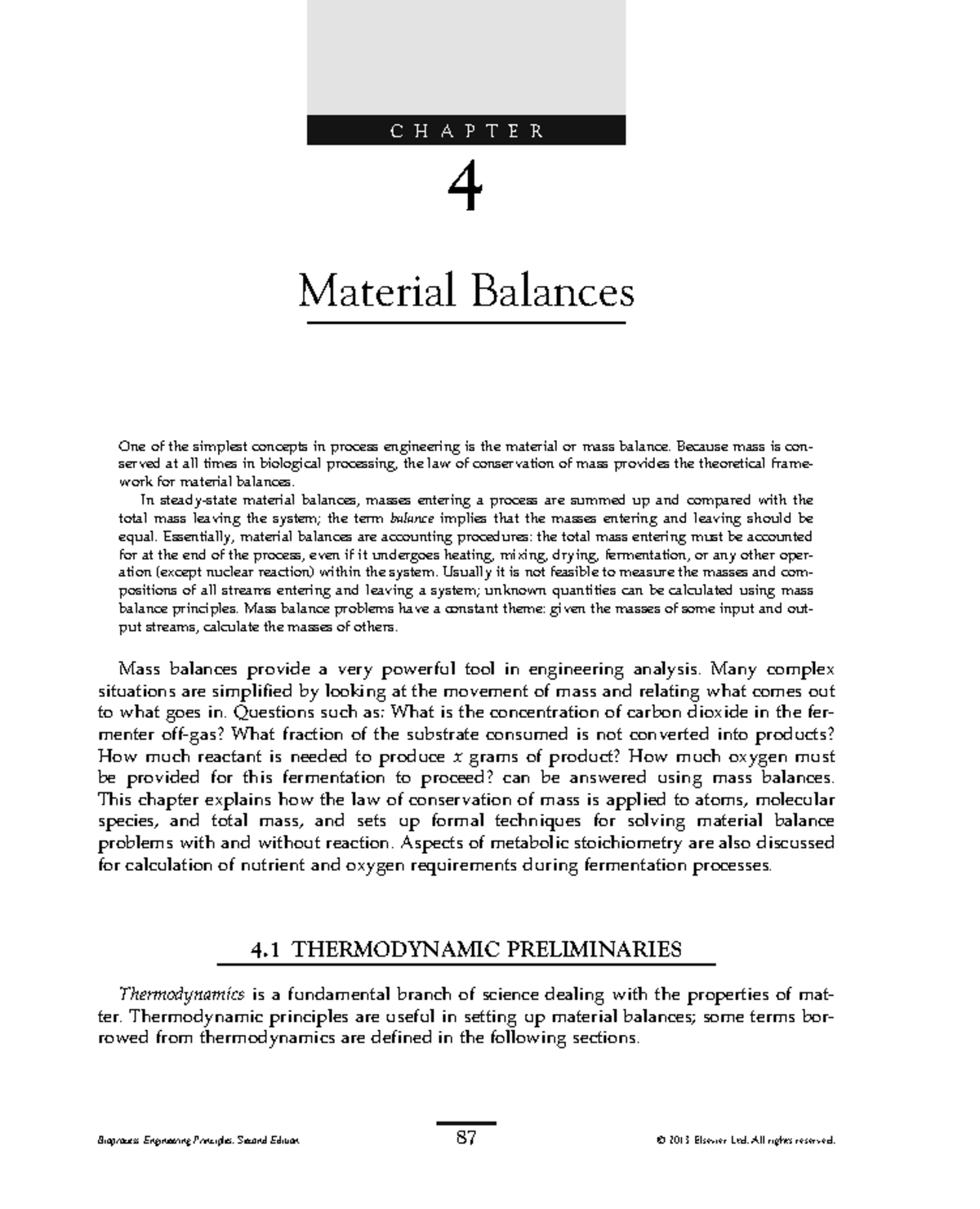 Chapter-4-Material-Balances 2013 Bioprocess-Engineering-Principles - C ...