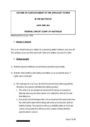 Outline Case Interim 0921V1 - Outline of Case Document (Interim Hearing ...