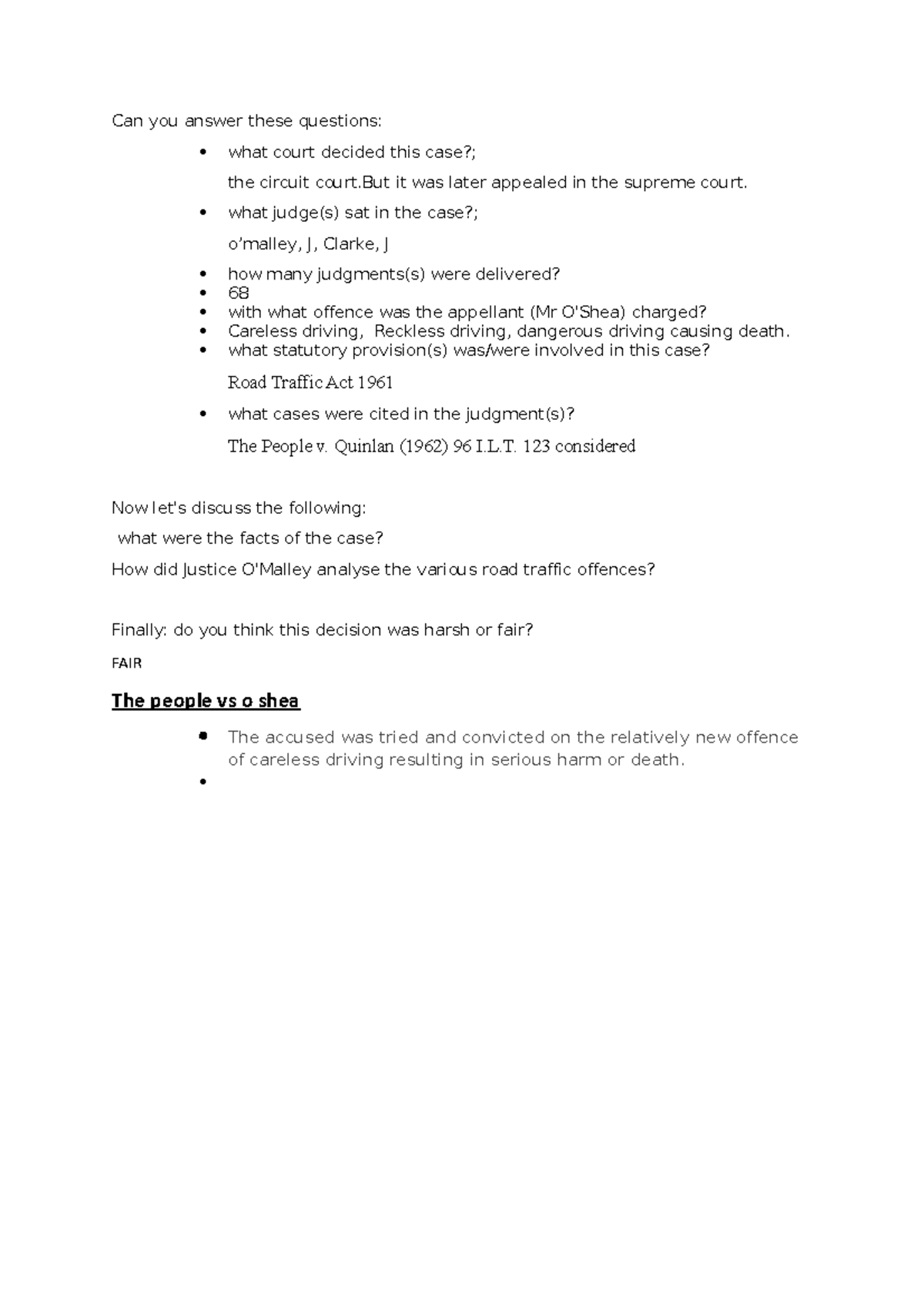 People vs shea notes - Can you answer these questions: what court ...