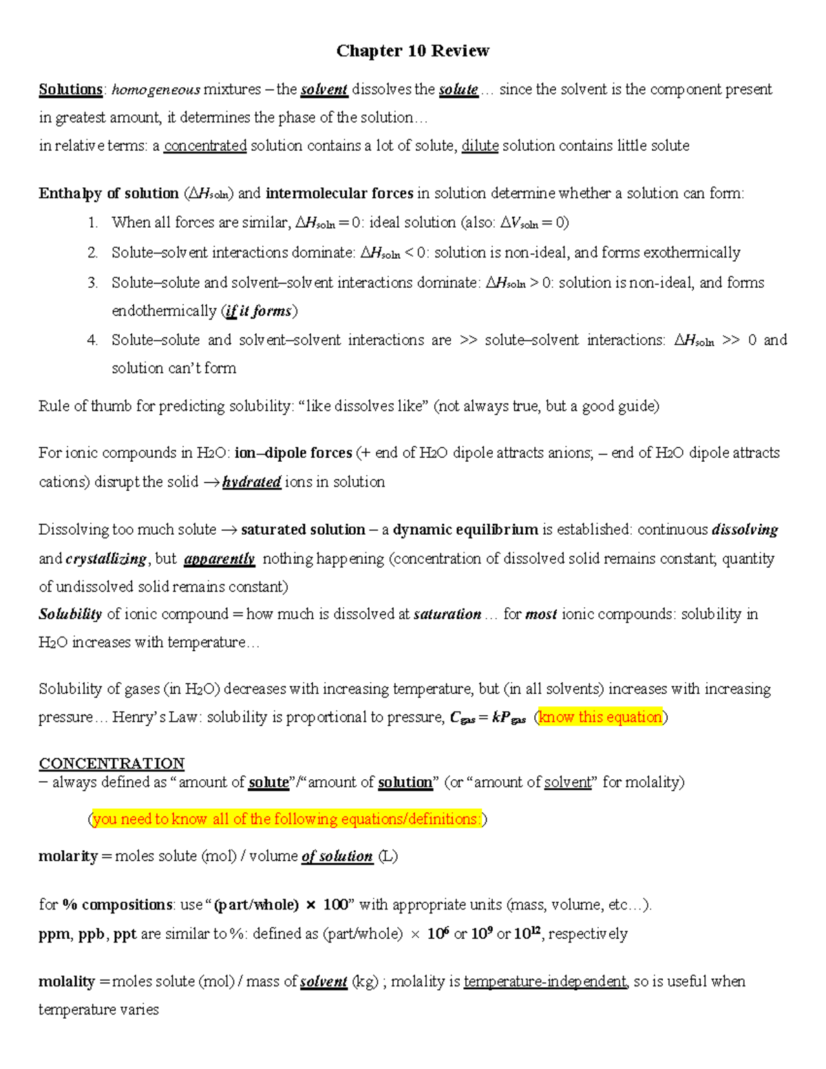 Chapter 11 Review - Very helpful - Chapter 10 Review Solutions ...