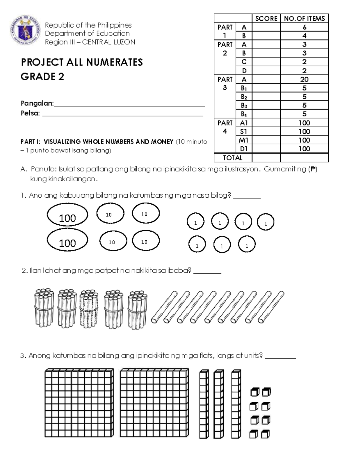 Project-AN- Grade-2- Tagalog - 100 10 10 10 100 10 1 1 1 1 1 1 1 ...