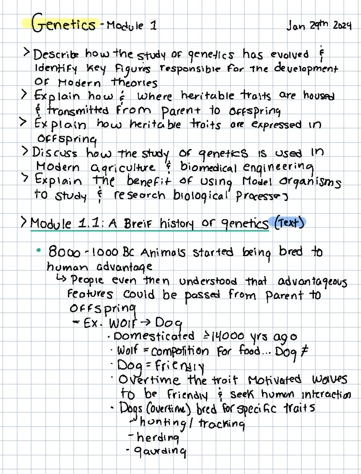 Module 1 - Summary Biochemistry - Genetics Module 1 Jan 29th 2024 ...