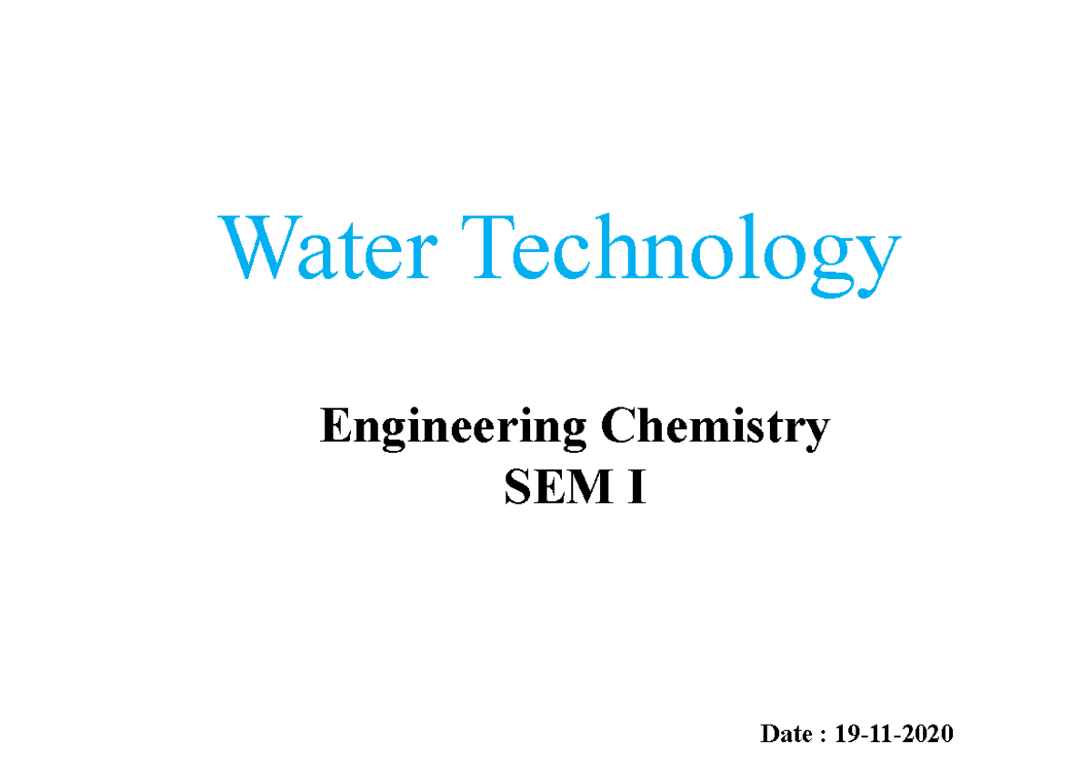 Engineering Chemistry Semester 1 Notes- Unit 1 -Water Part 2 - BVP ...