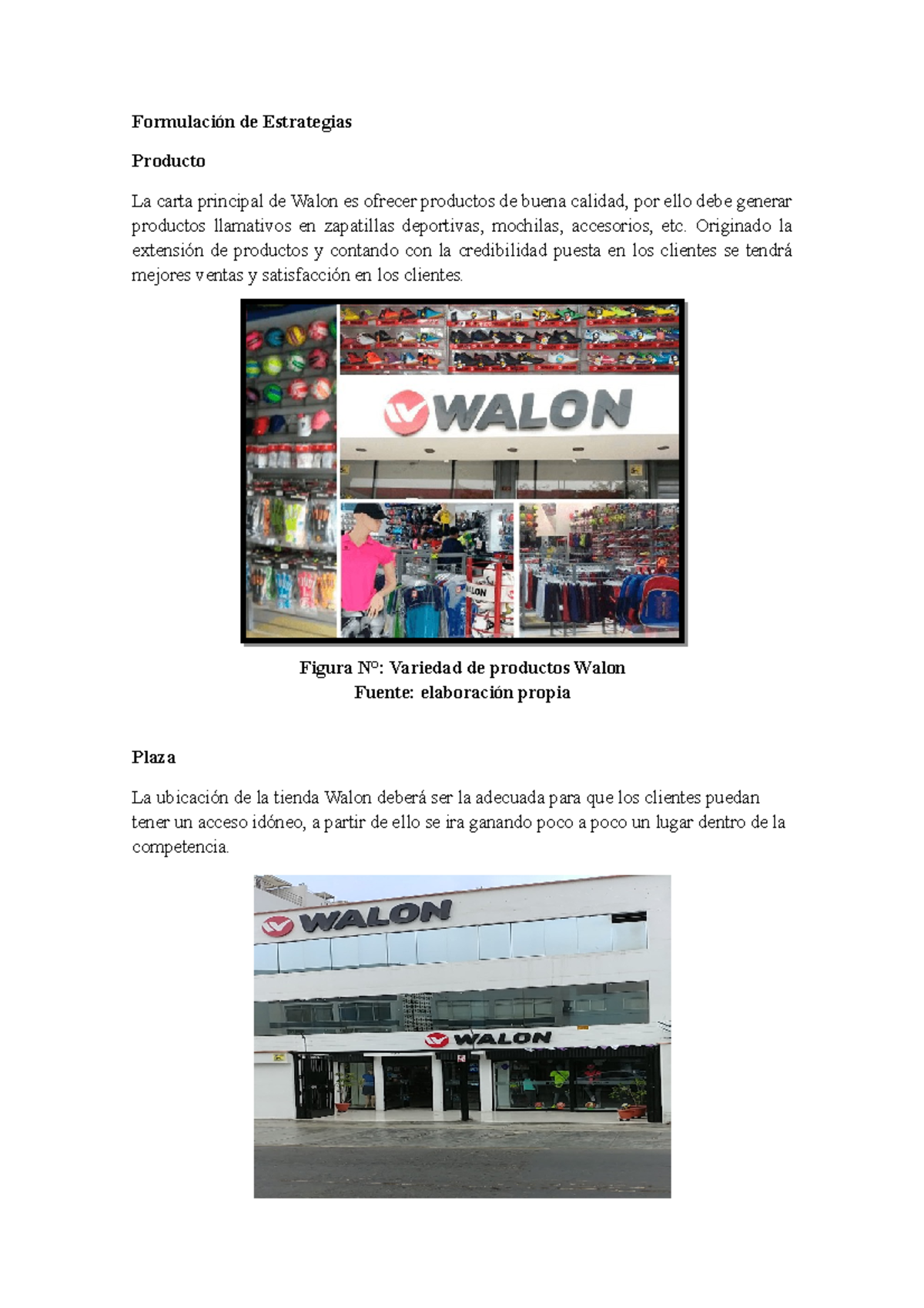 Walon - administración - Formulación de Estrategias Producto La carta ...