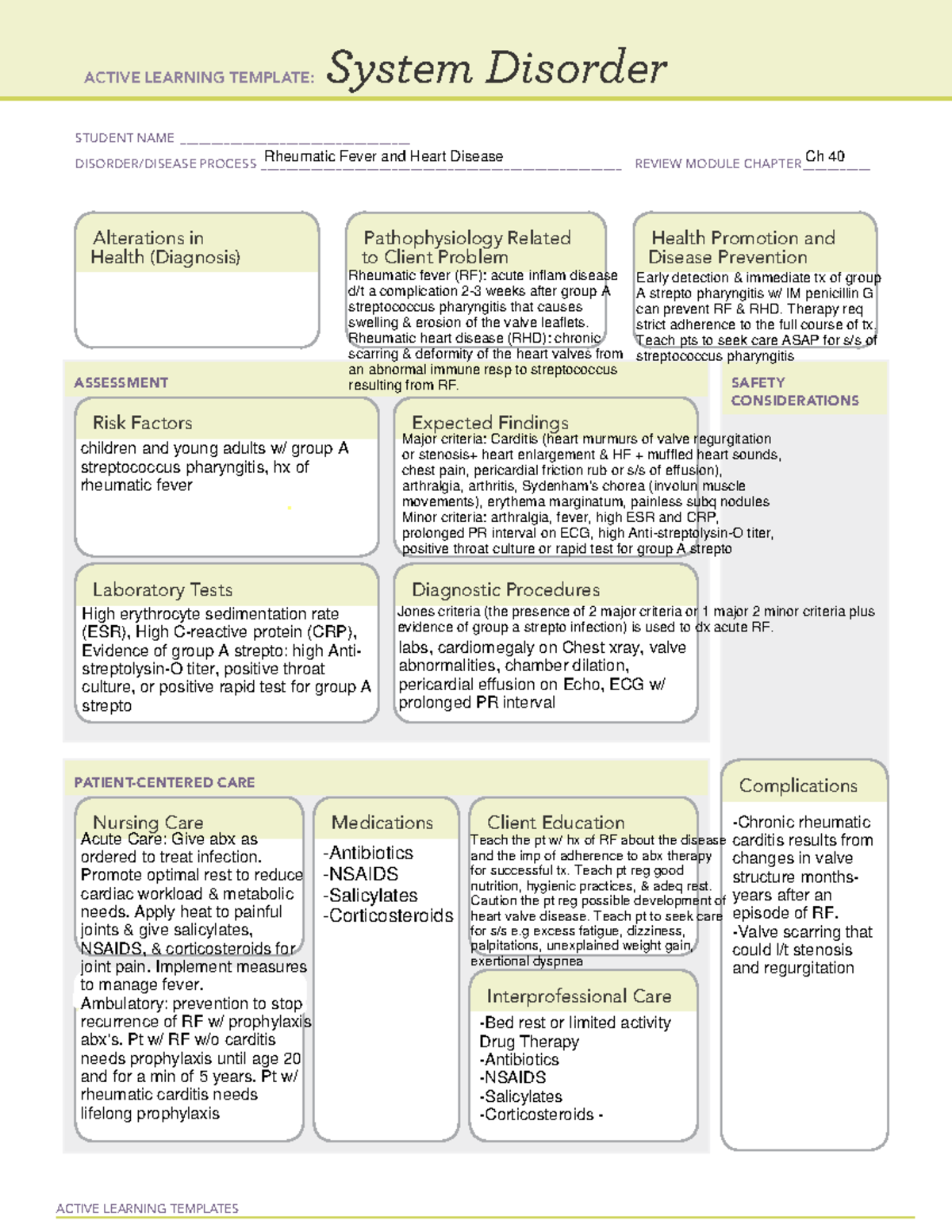 Rheumatic Fever and Heart Disease - ACTIVE LEARNING TEMPLATES System ...