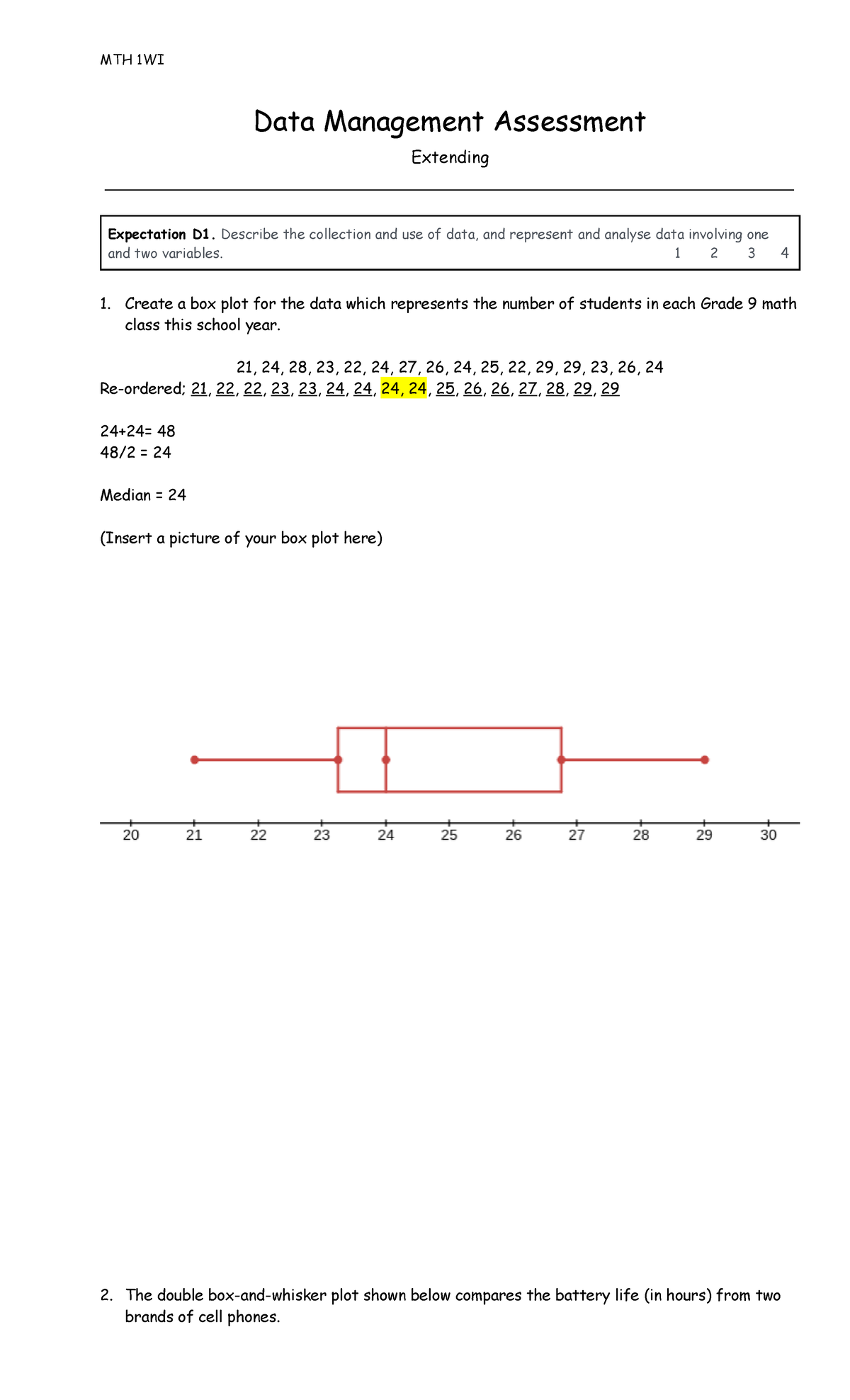 Copy of Assignment - math home work - Data Management Assessment ...