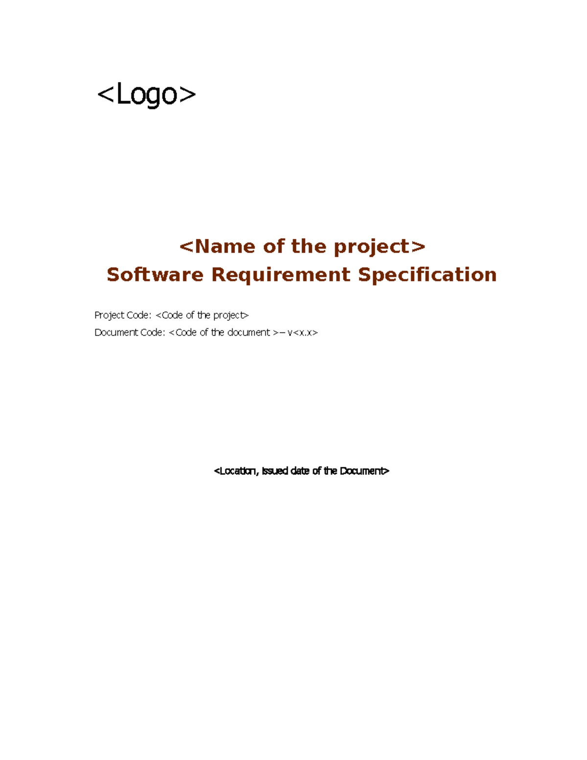 Software Requirment Specification Template 2016 - Software - Studocu