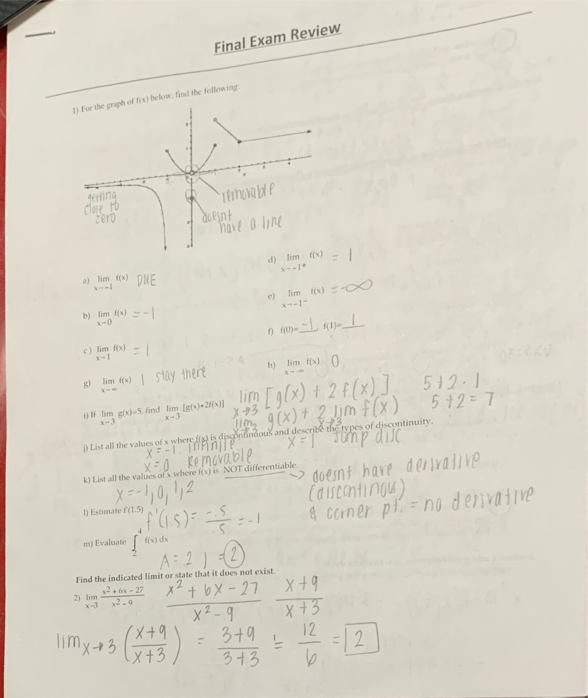Final Exam Review - MAT 171 - Studocu