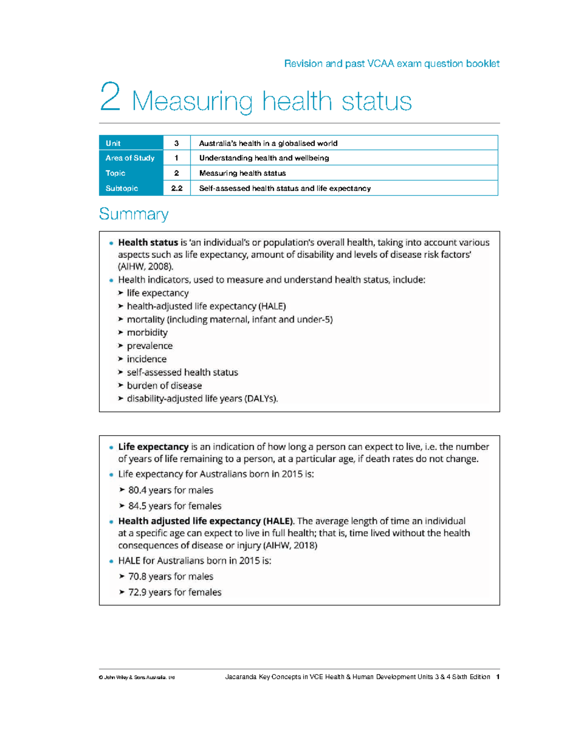 Jacaranda chapter 2 practise exam questions - Revision and past VCAA ...