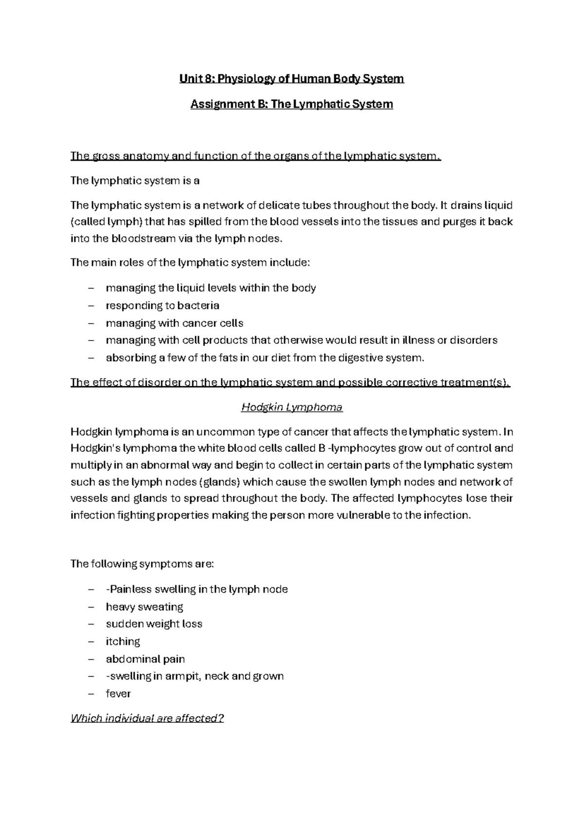 Unit 8 - Lymphatic System 2 - Unit 8: Physiology of Human Body System ...