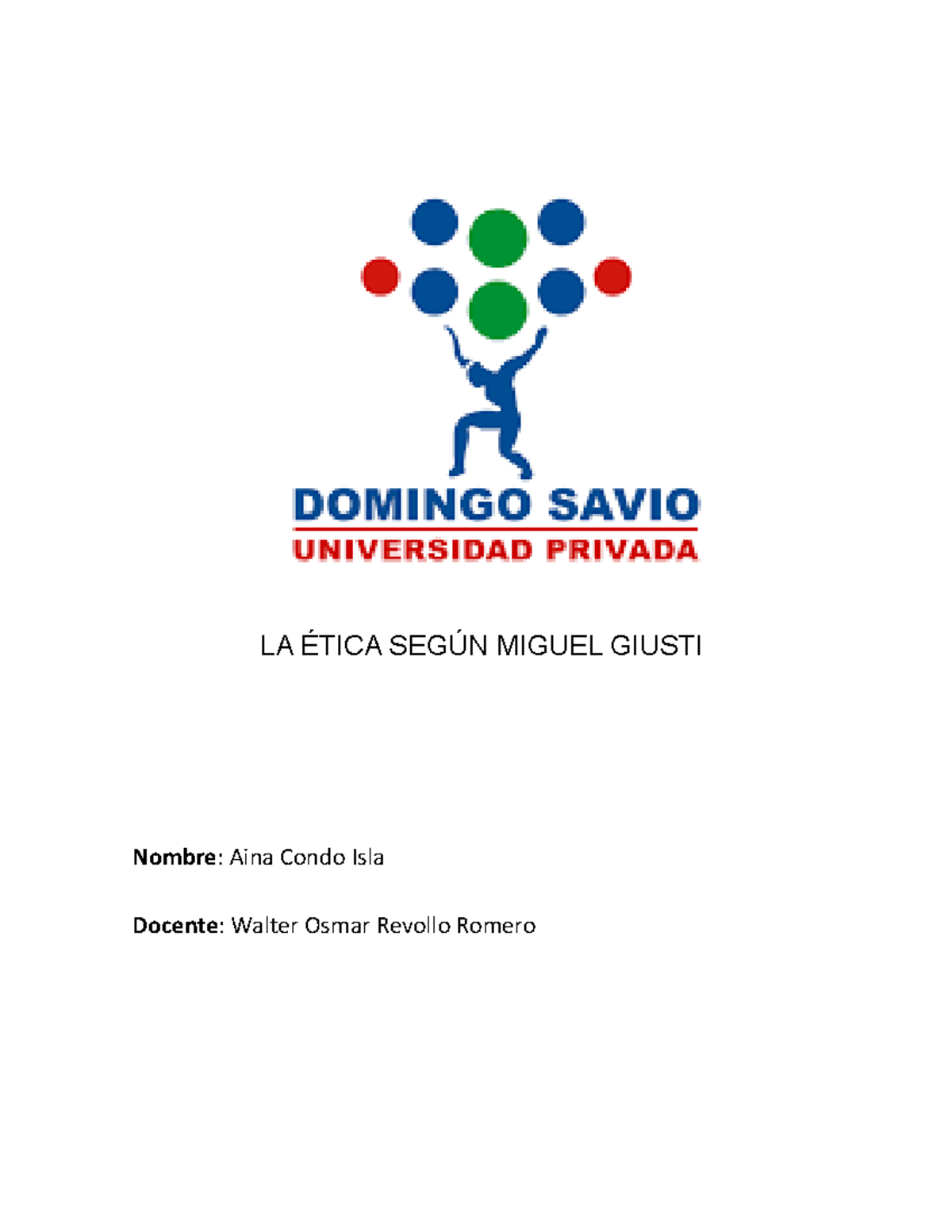 LA Ética Según Miguel Giusti La ética es una concepción evaluativa de ...