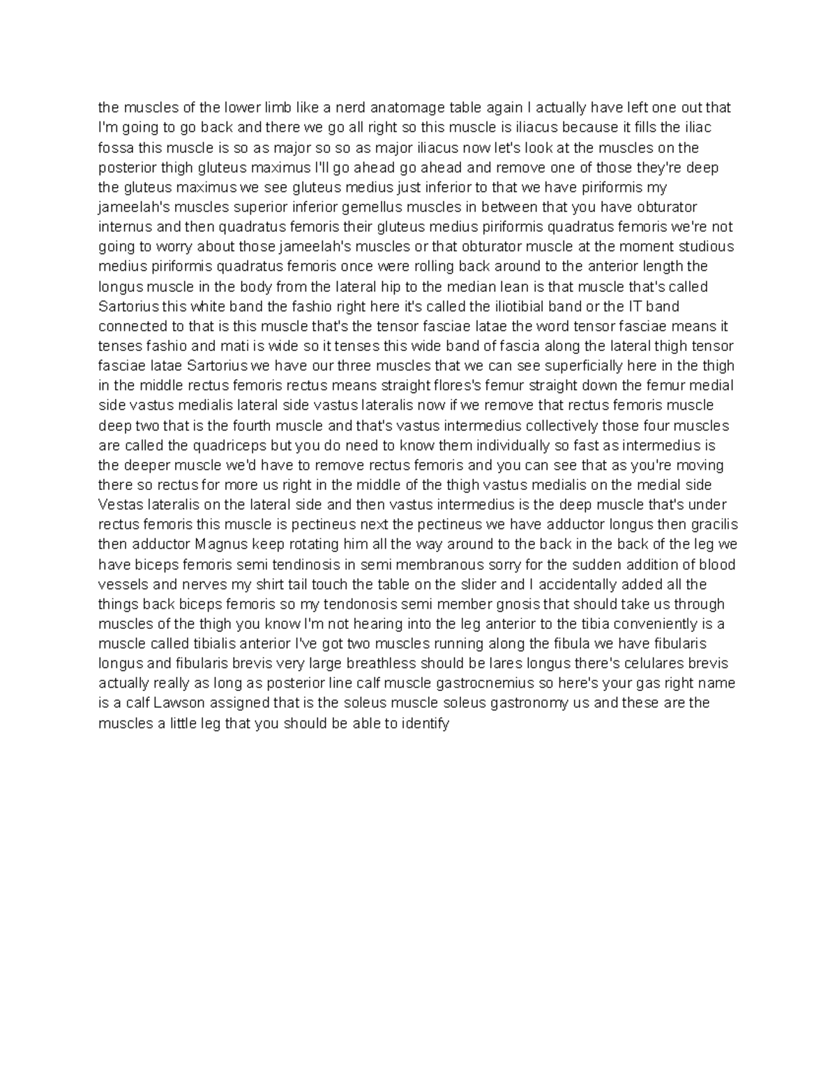 Biology 2401 Anatomage Muscles of the Lower Limb - the muscles of the ...