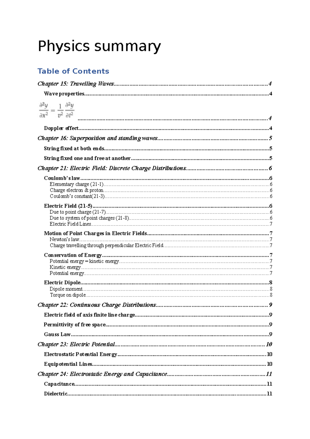 Physics Summary - - Studeersnel