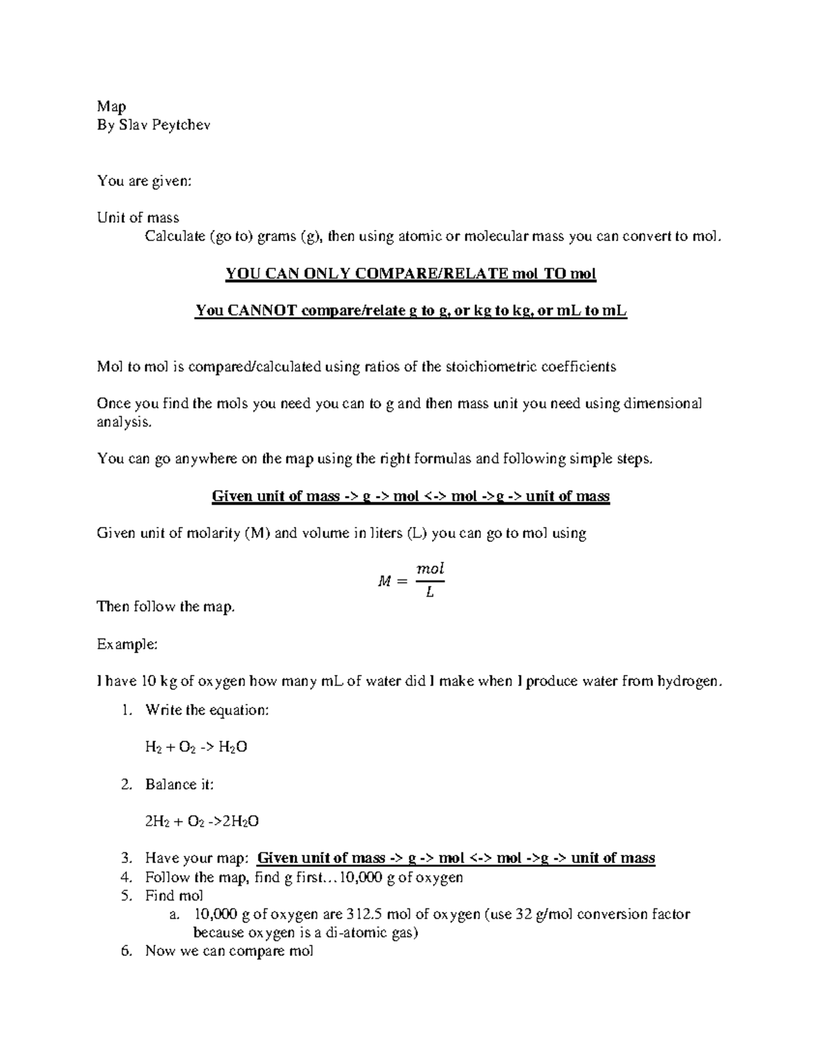 Map - nope - Map By Slav Peytchev You are given: Unit of mass Calculate ...