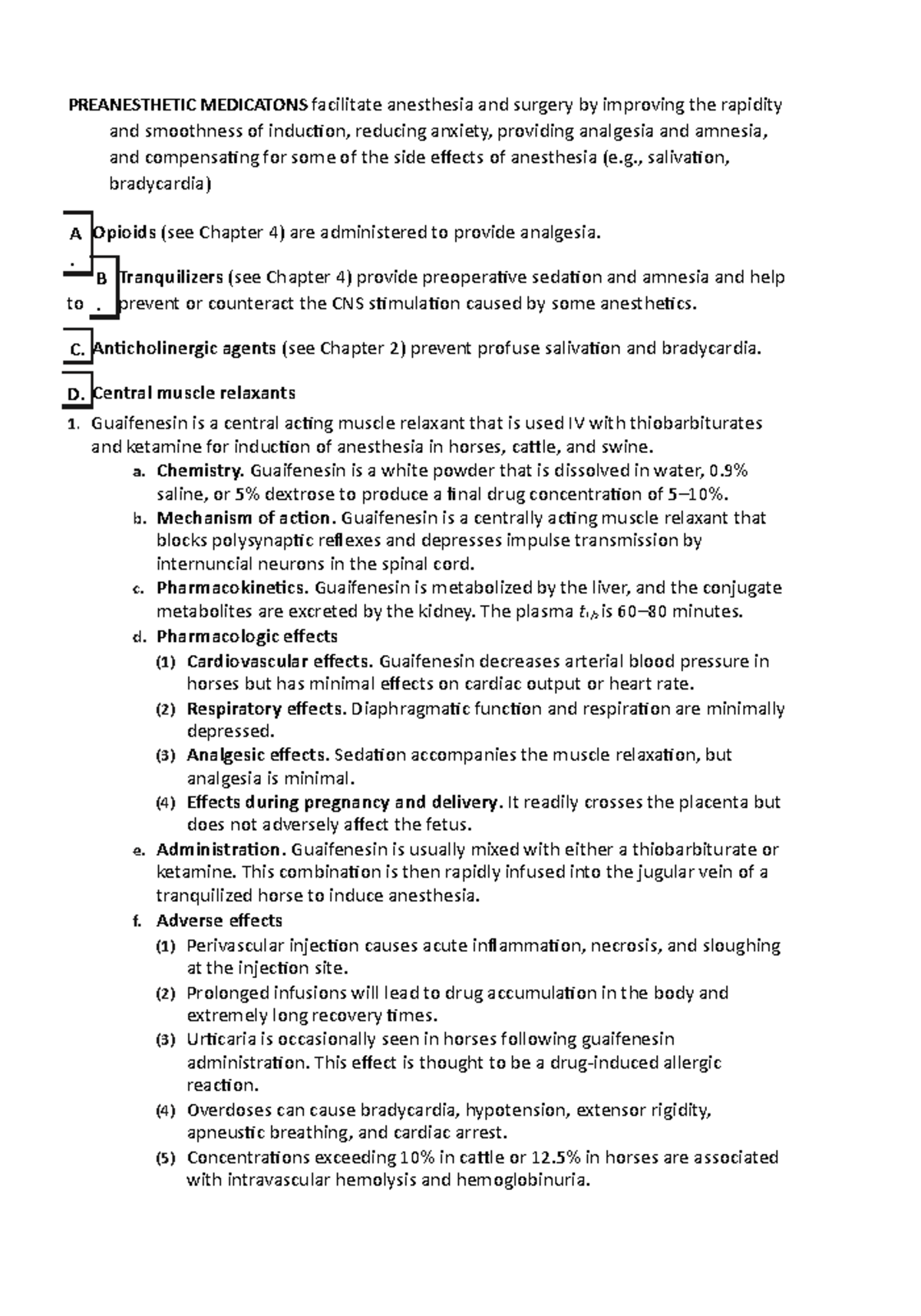 Preanesthetic Medications - PREANESTHETIC MEDICATONS facilitate ...
