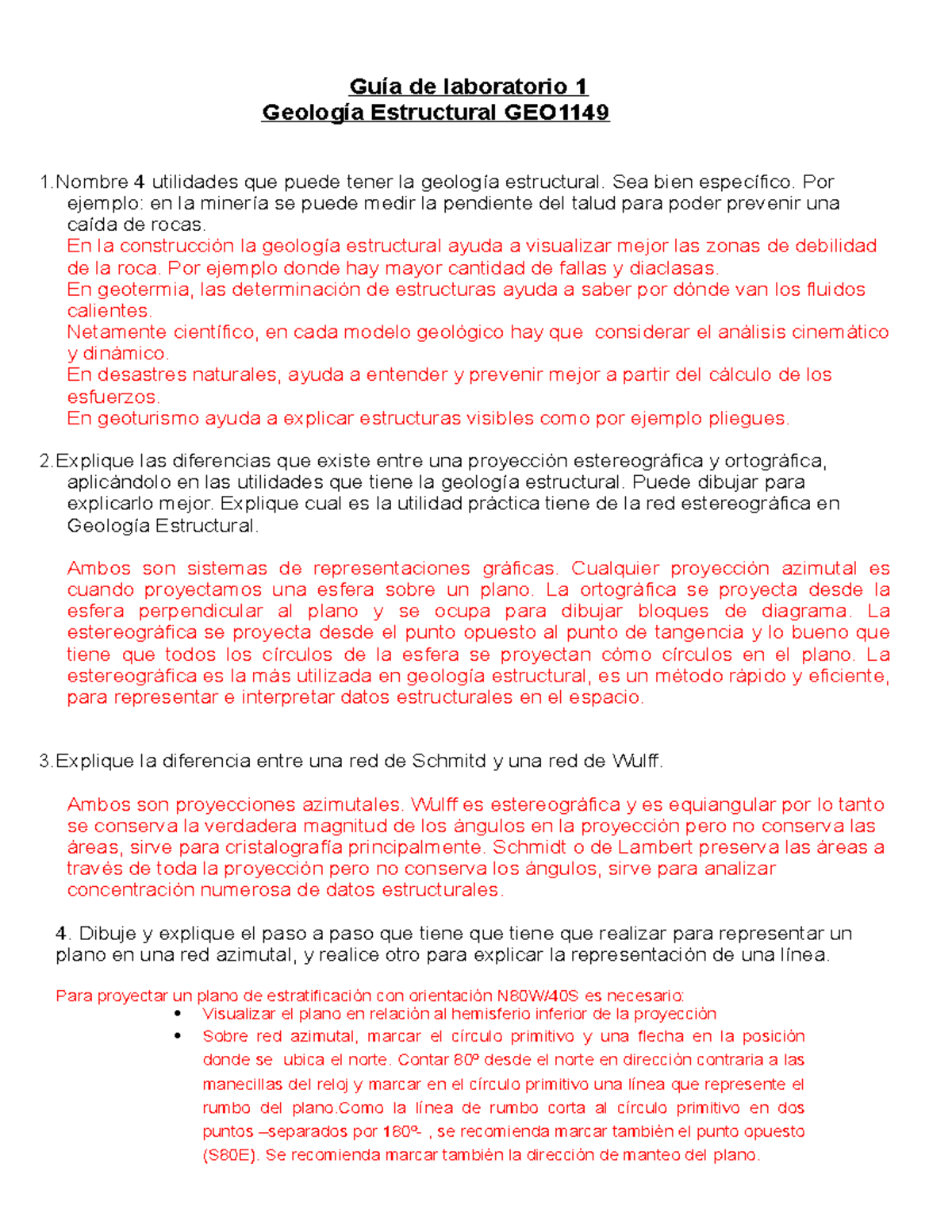 Lab 1 - resuelto - rumbo y manteo, medir planos - Guía de laboratorio 1 ...