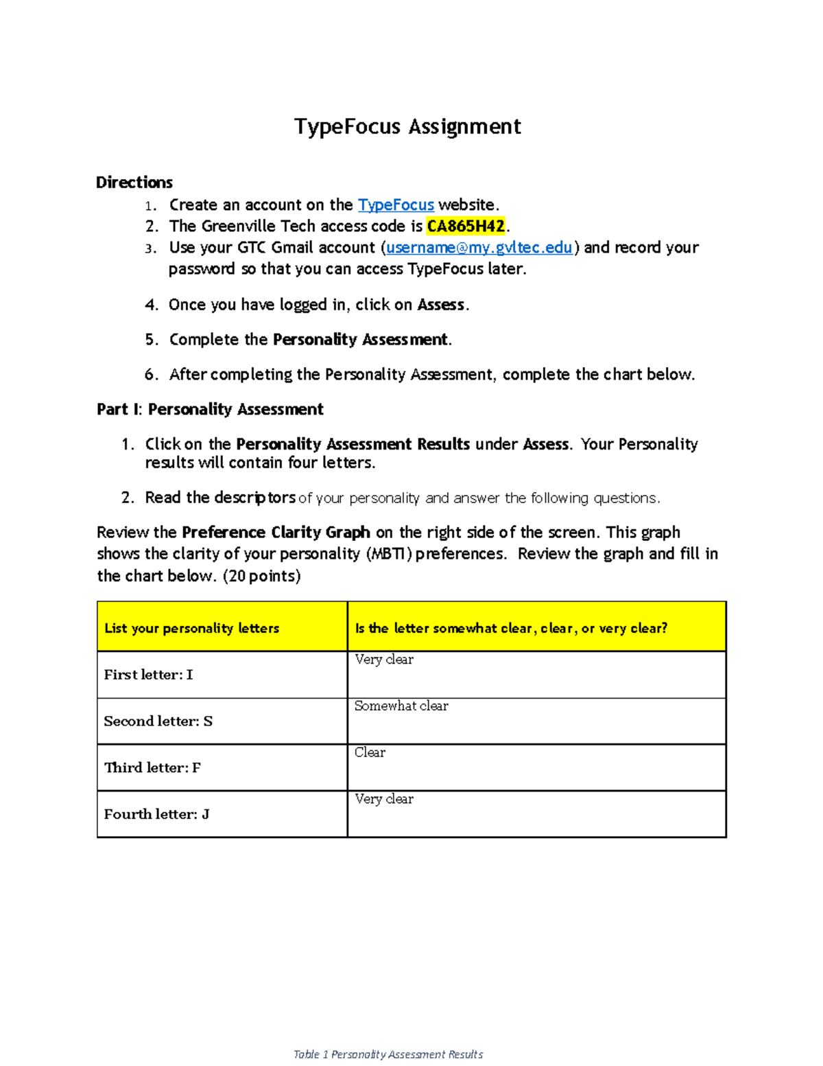 Newell Type Focus Assignment - TypeFocus Assignment Directions 1 ...