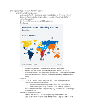 HIV and Challenges - Notes on HIV - Challenges and Development of an ...