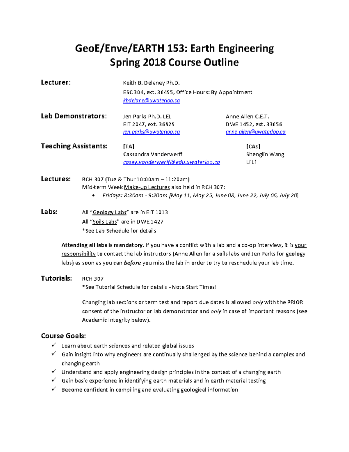 Course Syllabus Outline Spring 2018 - GeoE/Enve/EARTH 153: Earth ...