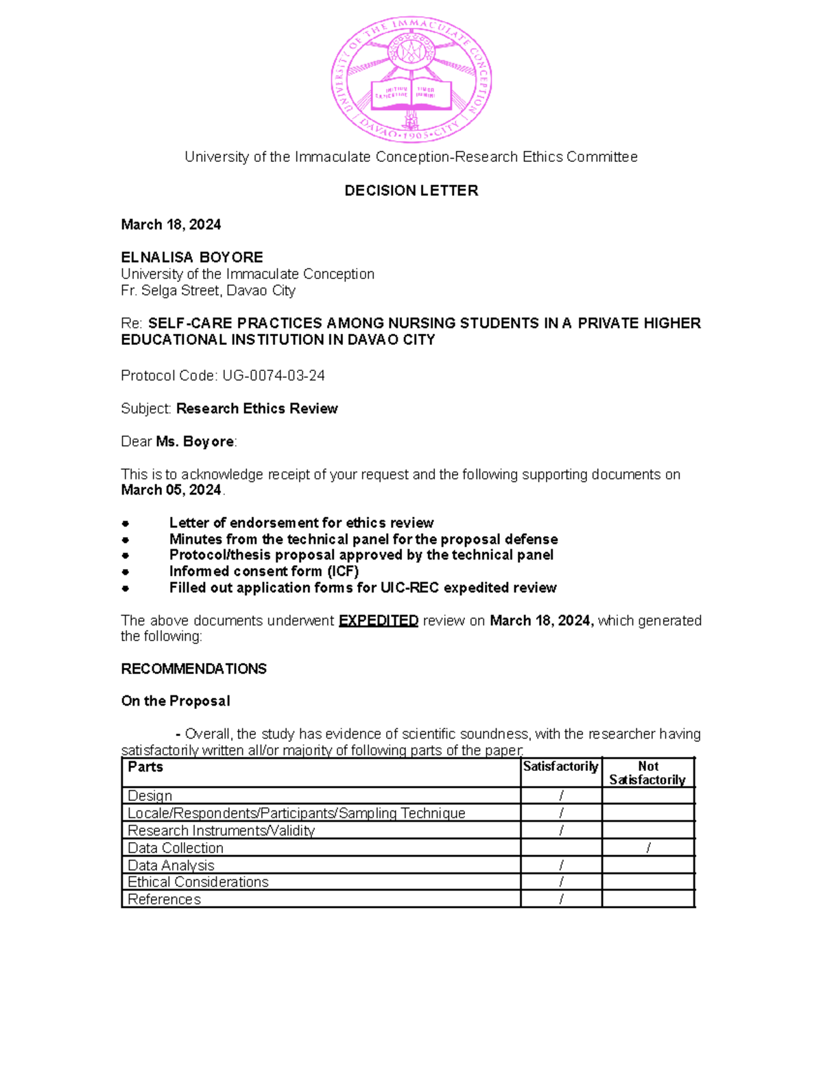 Boyore-Decision-Letter - University of the Immaculate Conception ...