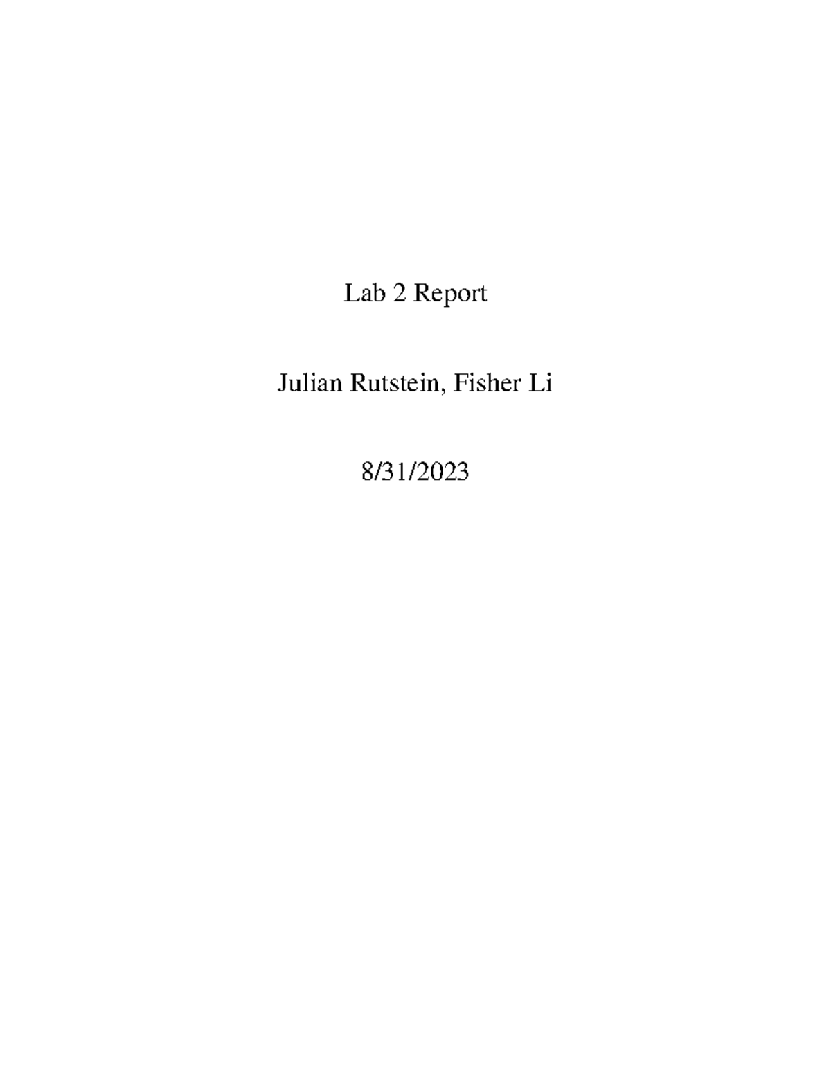 Lab 2 Report - lab 2 - CHEM 203 - Illinois - Studocu