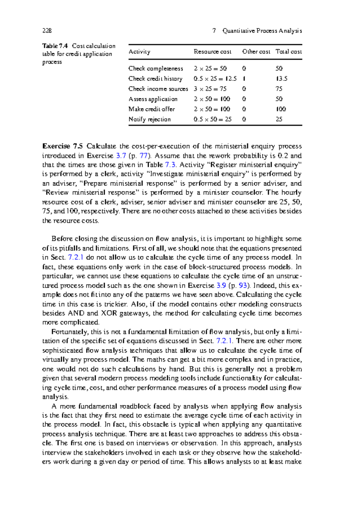 978-415 textbook - 228 7 Quantitative Process Analysis Table 7 Cost ...