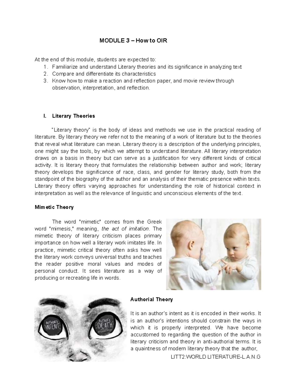 Week-05-Module 3 How to OIR - World Literature - Studocu
