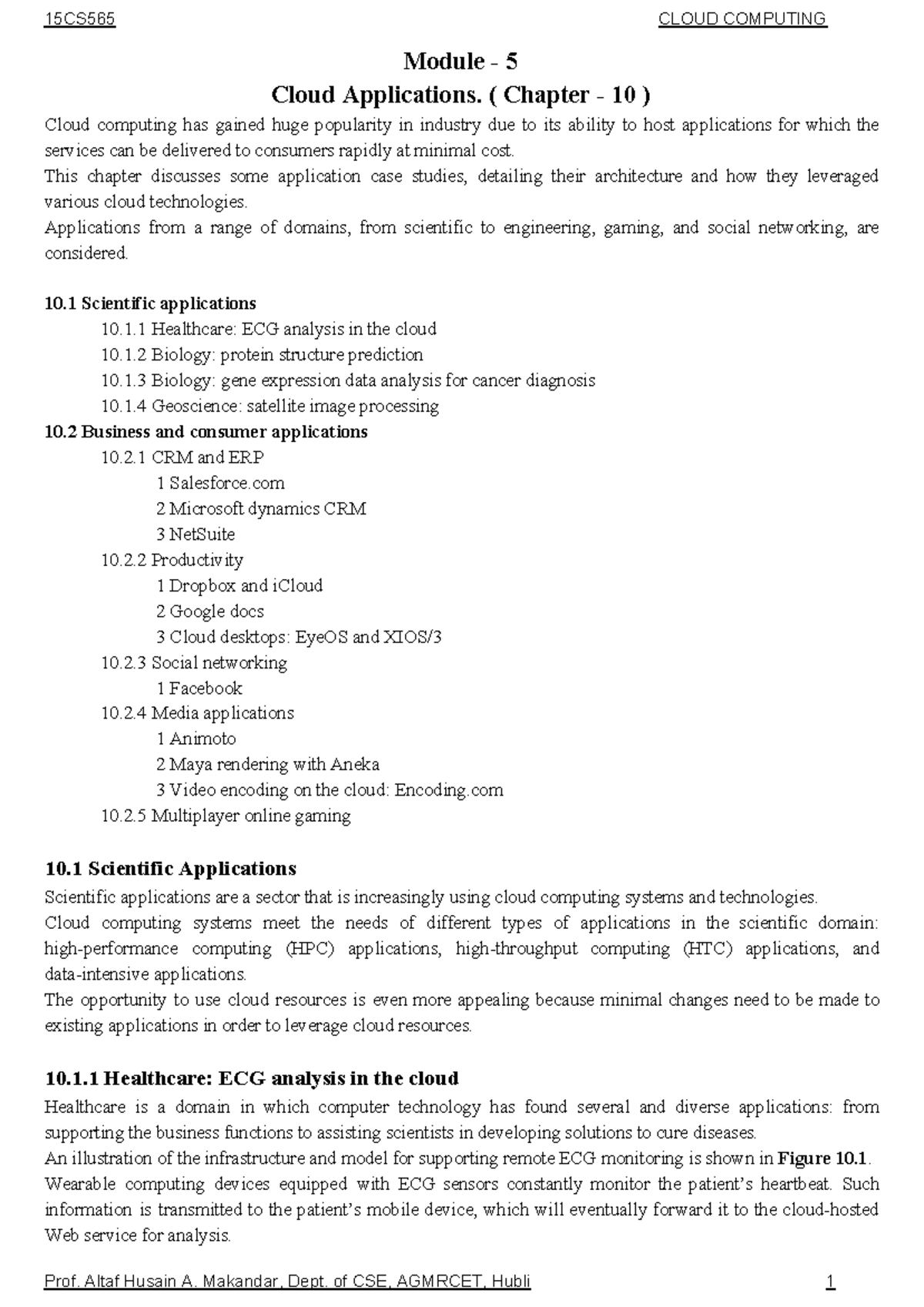 Module 5 Chapter 10 Notes - Module - 5 Cloud Applications. ( Chapter ...
