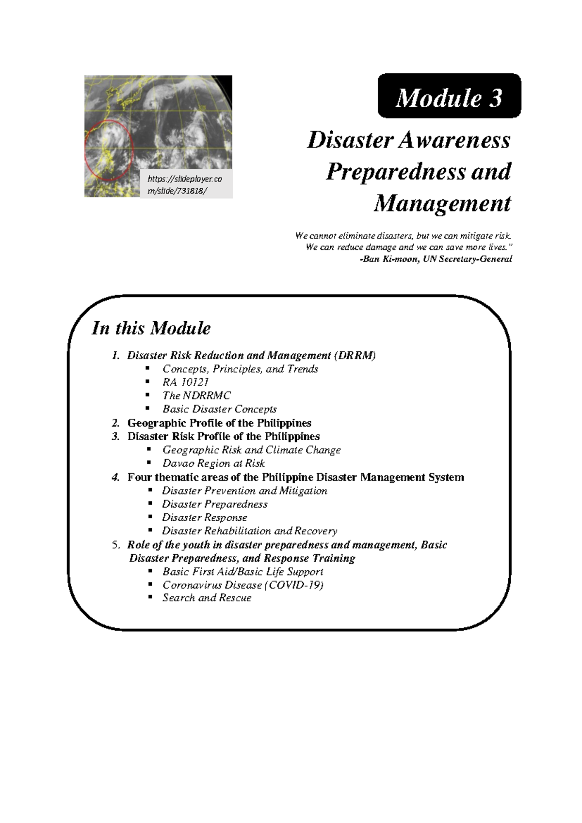Module 3 - NSTP 1 - N/A - Disaster Awareness Preparedness and ...