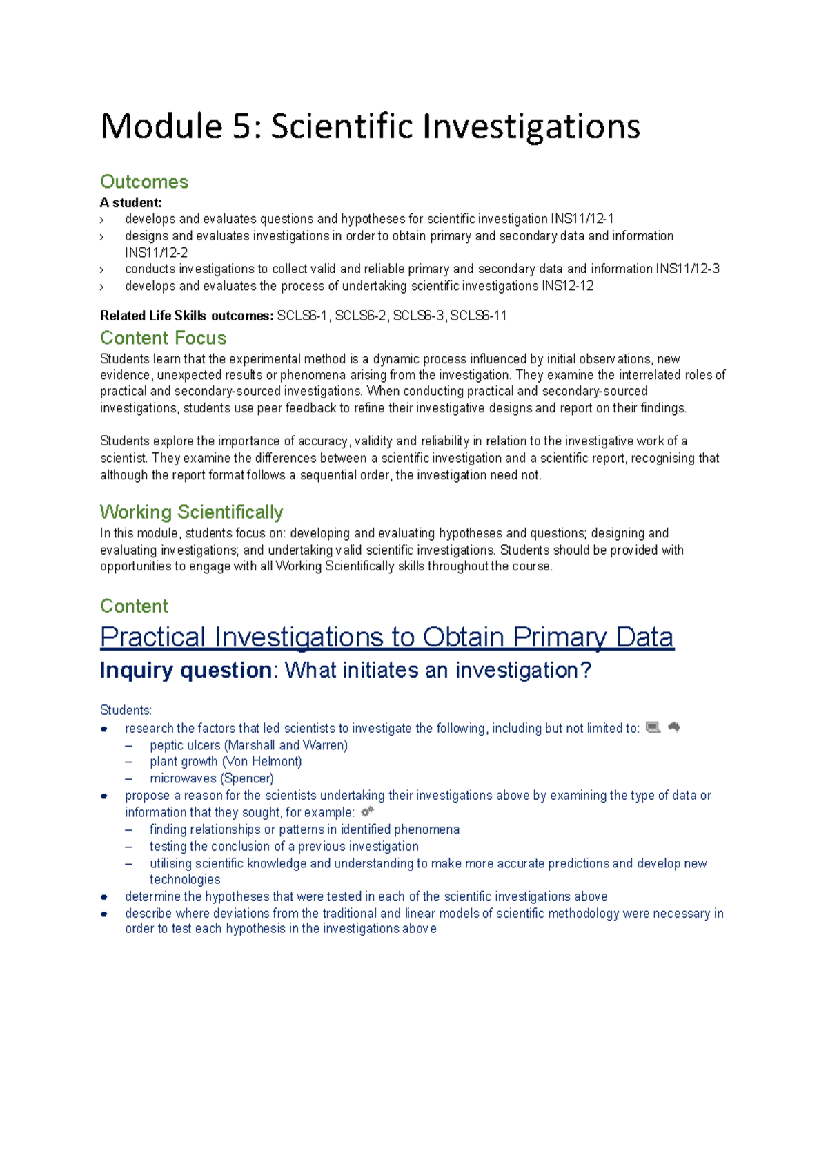 11:10:23 Notes Module 5 - Module 5: Scientific Investigations Outcomes ...